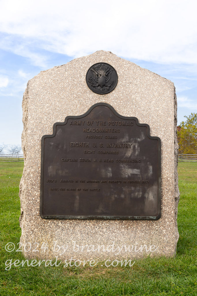 US Army 8th US Infantry Provost Guard headquarters monument Gettysburg ...