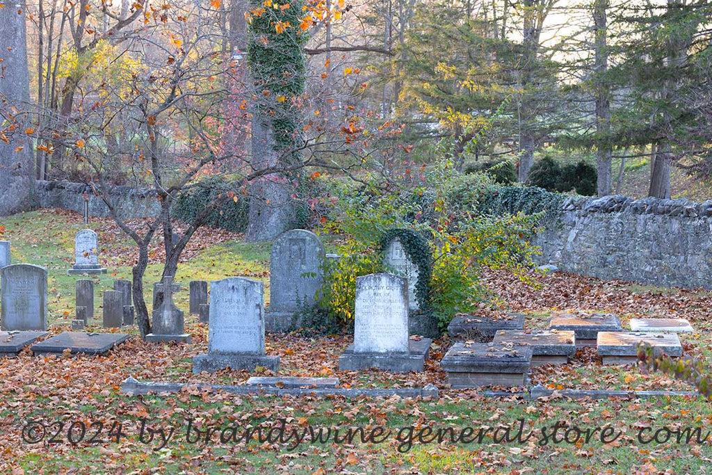 Millwood Burwell Cemetery Rock Wall Corner with Tombstones art print ...