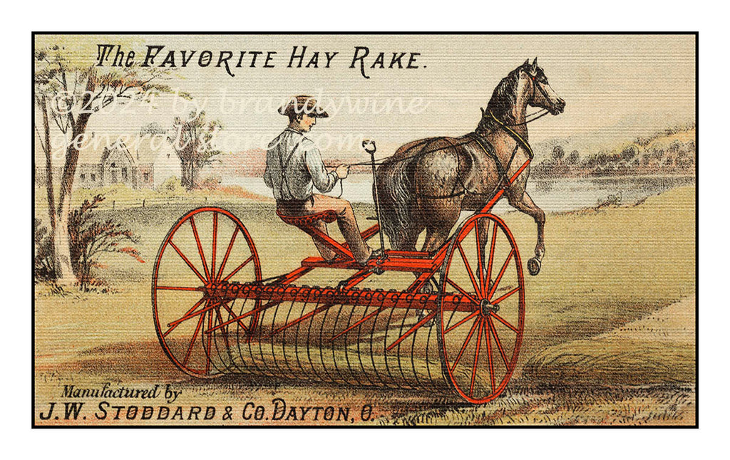 Favorite horse pulled Hay Rake antique ad art print | Brandywine ...