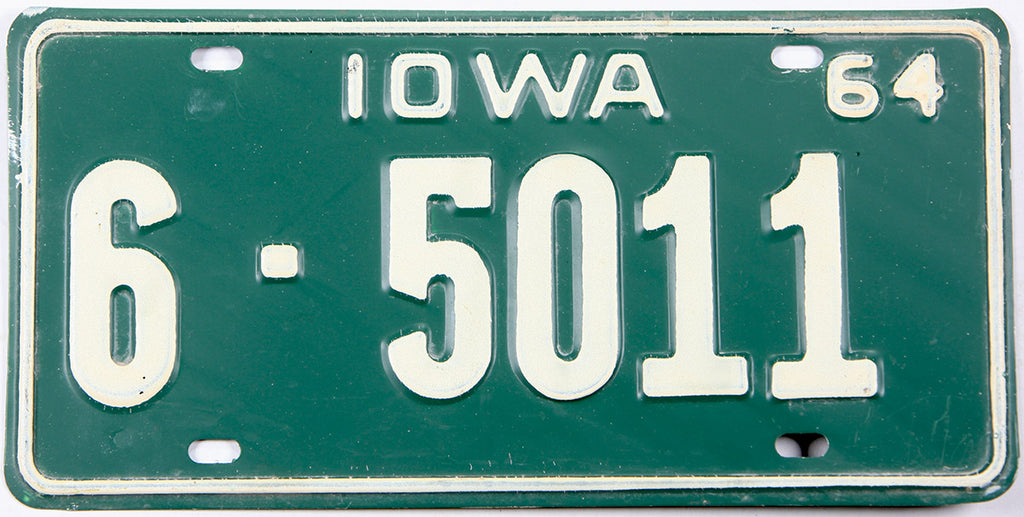 1964 Iowa License Plate | Brandywine General Store