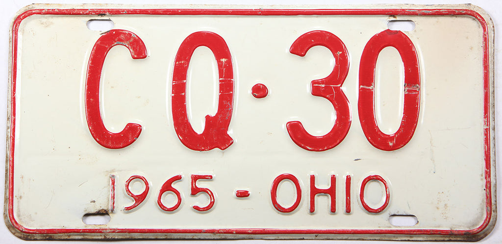 1965 Ohio single License Plate | Brandywine General Store