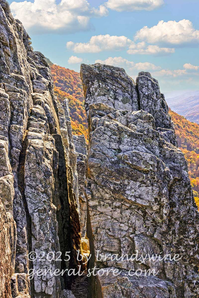 Seneca Rocks sliced in two at the summit art print | Brandywine General ...