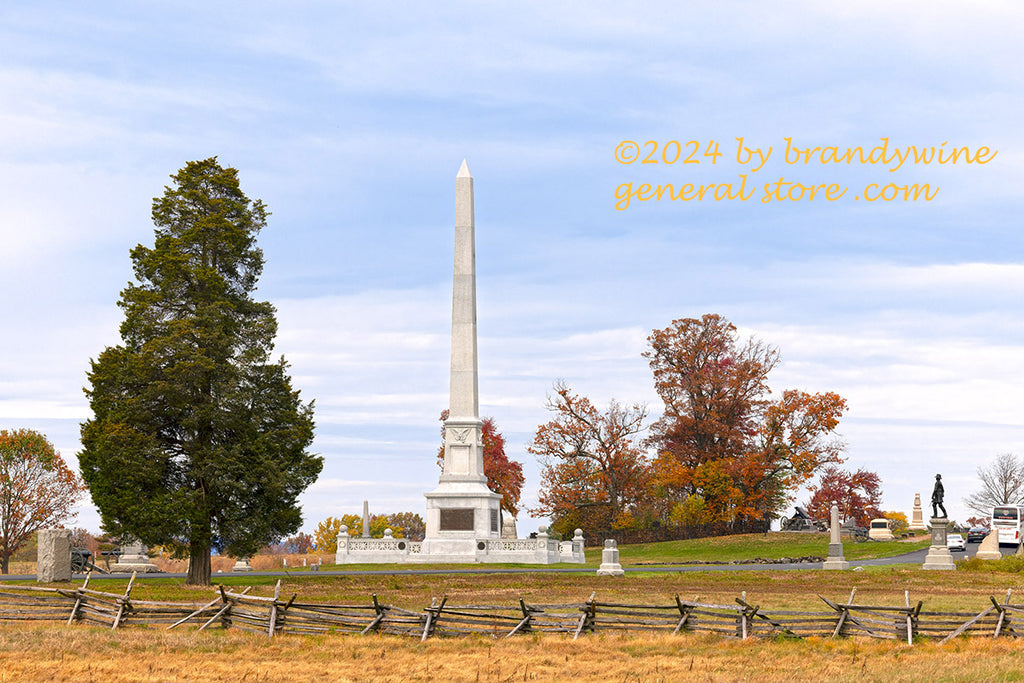 US Army Regulars Monument and Rail Fence Gettysburg art print ...