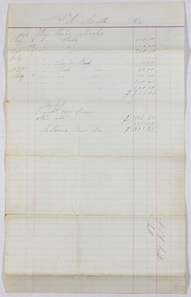 1870 Baltimore Document Machinist's Bill for Setting up Shop | Brandywine General Store