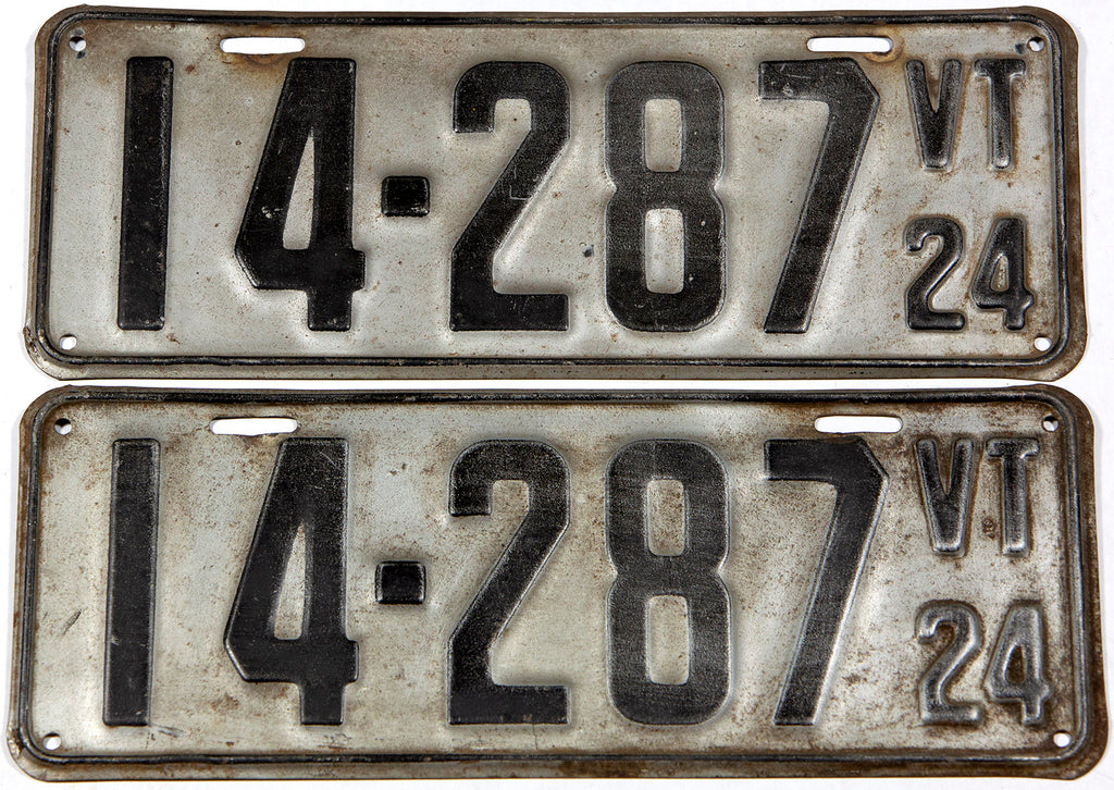 1924 Vermont License Plates | Brandywine General Store