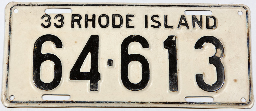 1933 Rhode Island License Plate | Brandywine General Store
