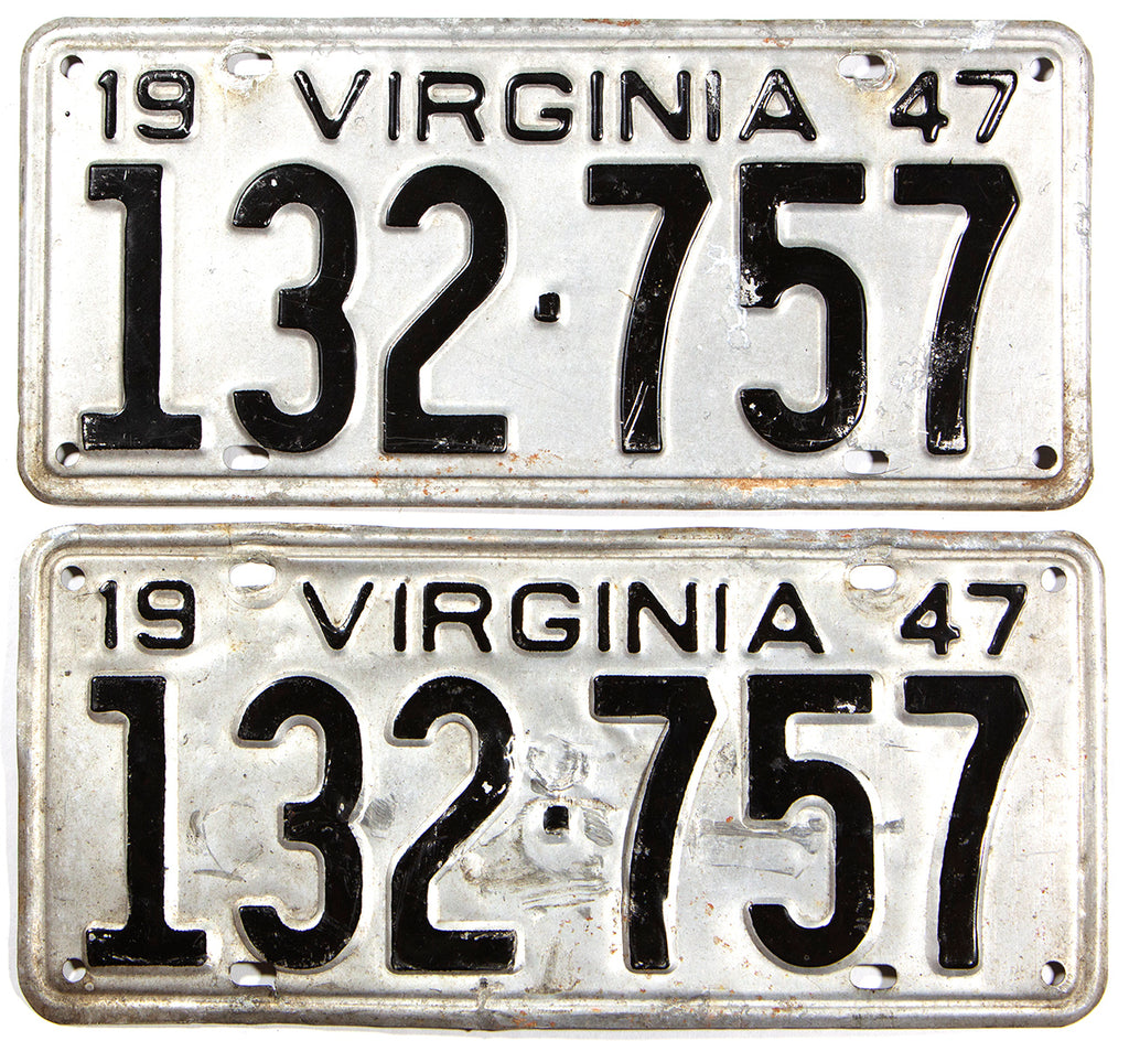 1947 Virginia License Plates | Brandywine General Store