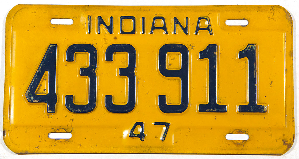 1947 Indiana License Plate | Brandywine General Store