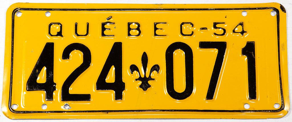 1954 Quebec License Plate | Brandywine General Store