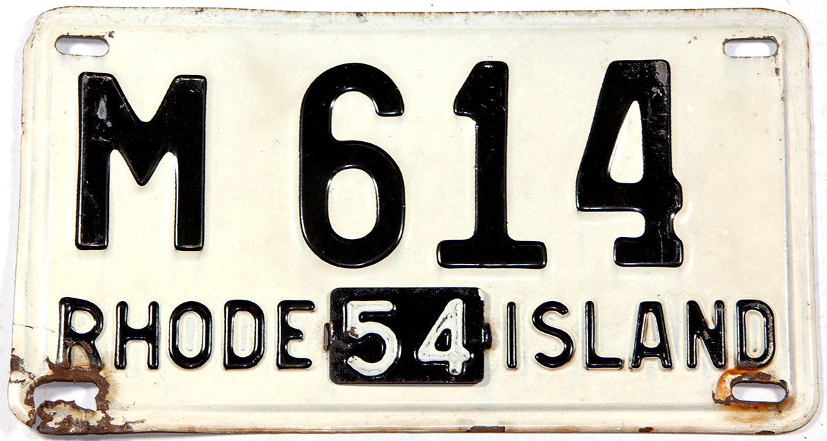 1954 Rhode Island License Plates | Brandywine General Store