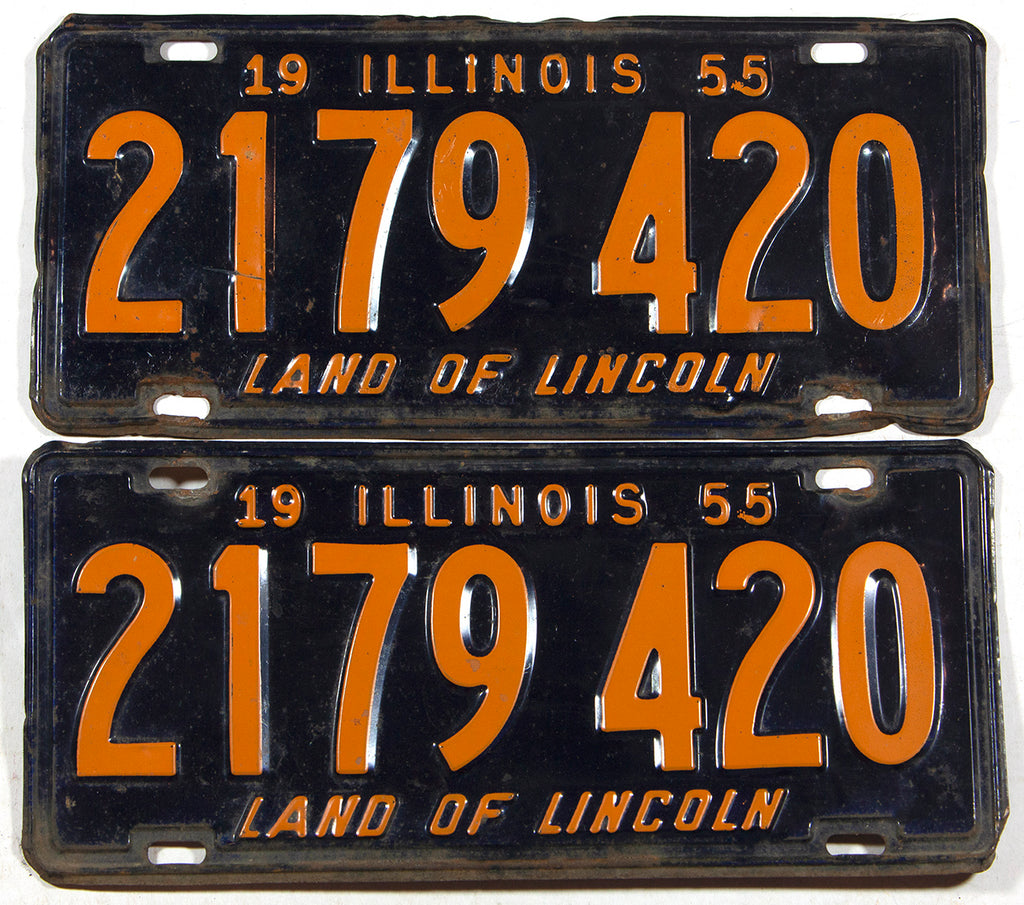 1955 Illinois License Plates | Brandywine General Store