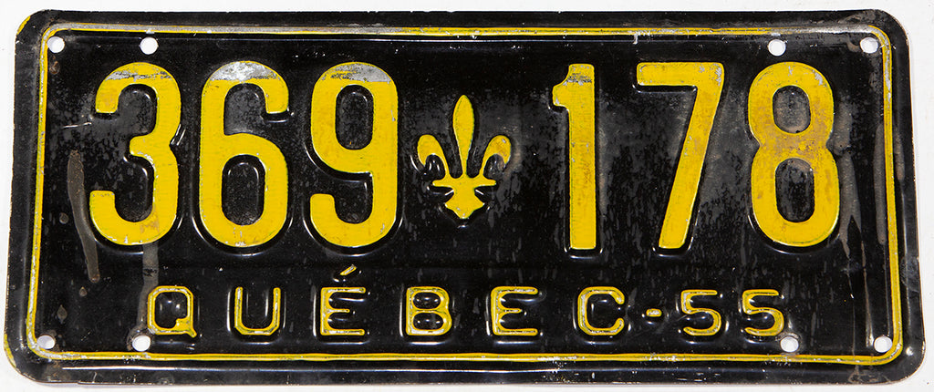 1955 Quebec License Plate | Brandywine General Store