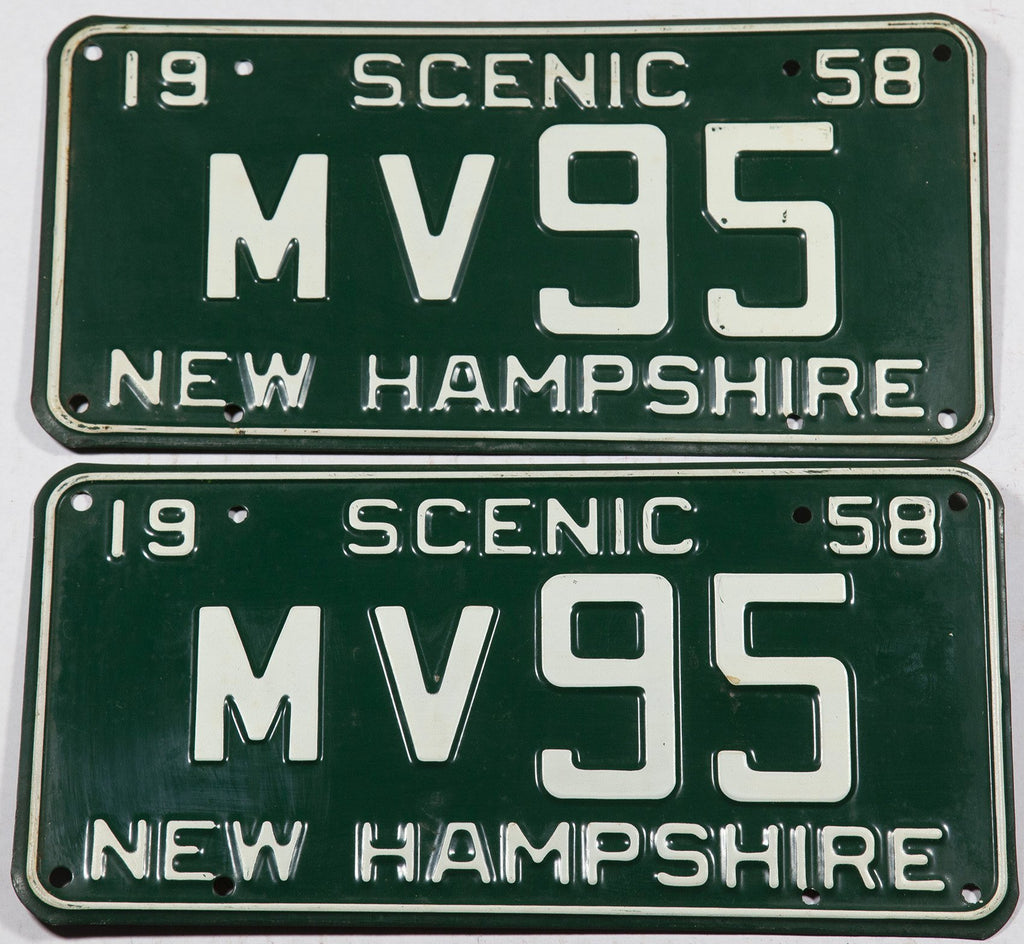 1958 New Hampshire License Plates | Brandywine General Store