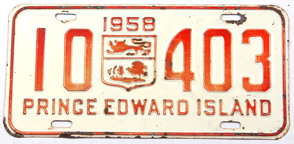 1958 Prince Edward Island License Plate | Brandywine General Store