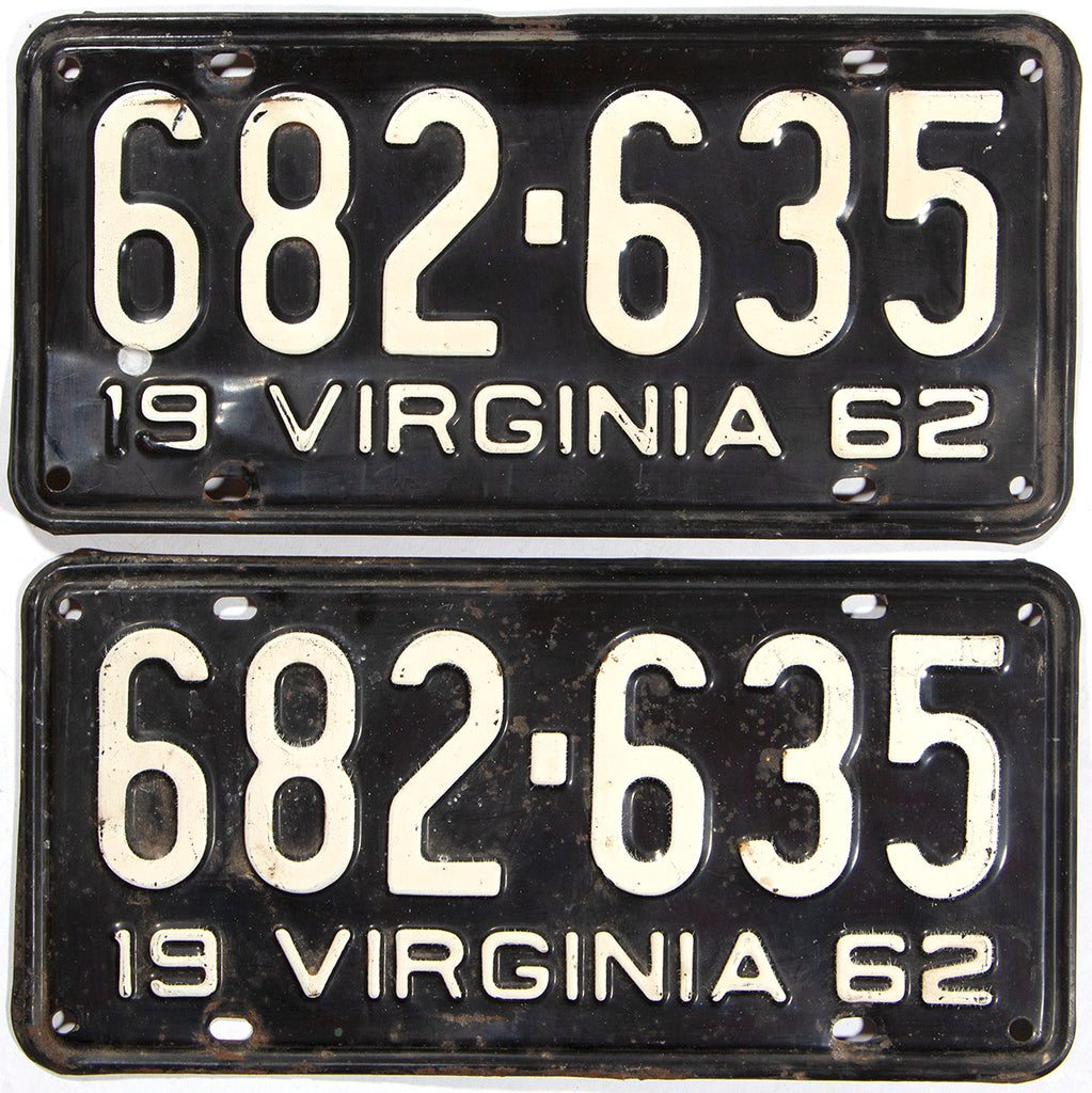 1962 Virginia License Plates | Brandywine General Store