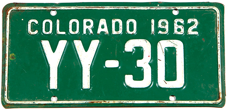 1962 Colorado Motorcycle License Plate | Brandywine General Store