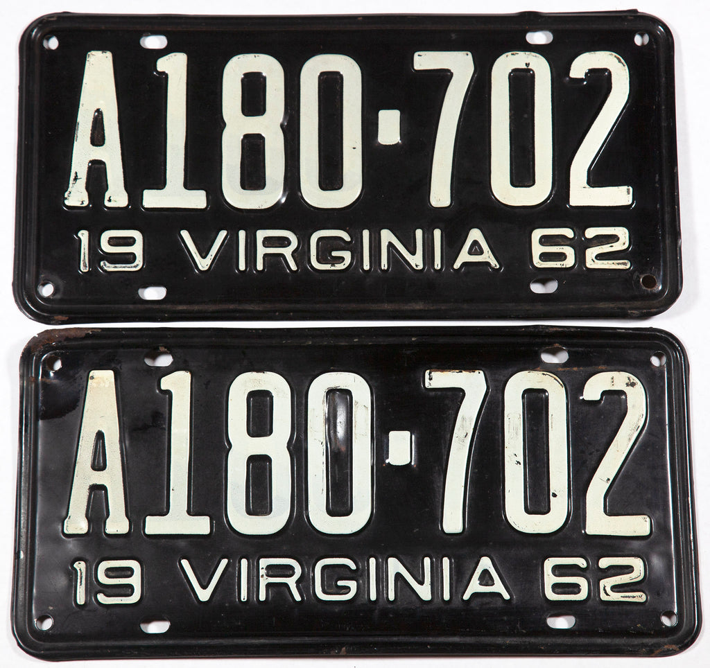 1962 Virginia License Plates | Brandywine General Store