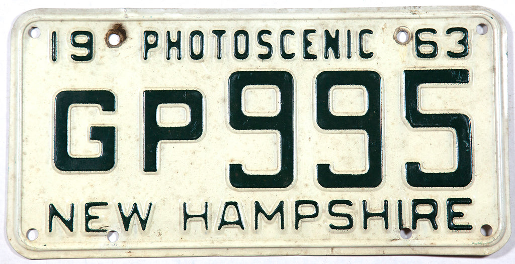 1963 New Hampshire single License Plate | Brandywine General Store