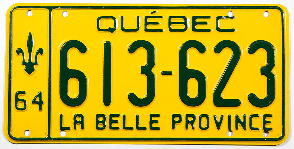 1964 Quebec License Plate | Brandywine General Store