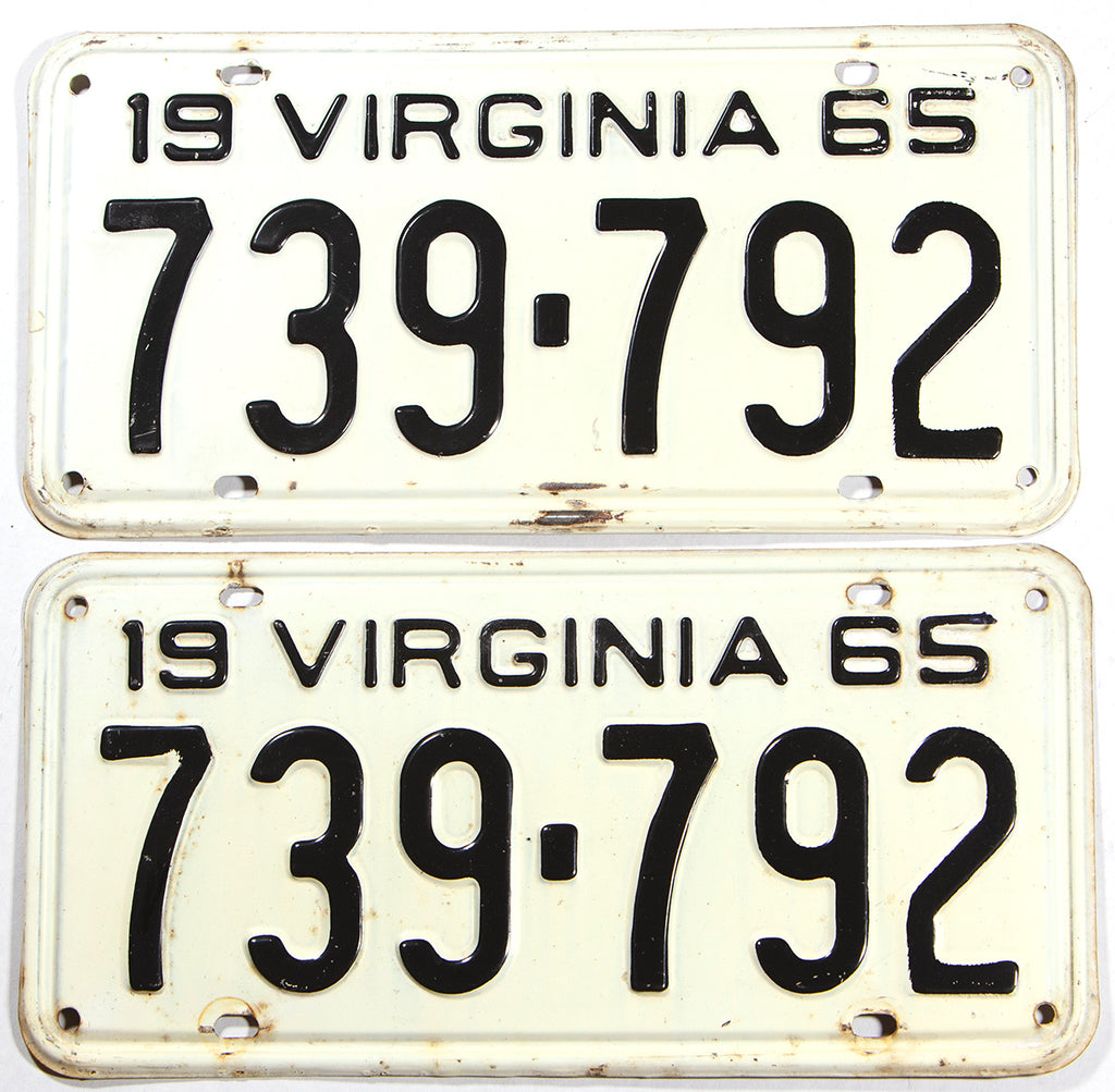 1965 Virginia License Plates | Brandywine General Store