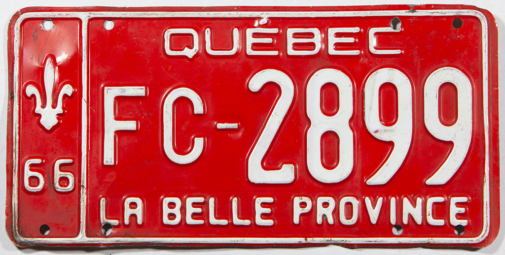 1966 Quebec Truck License Plate | Brandywine General Store
