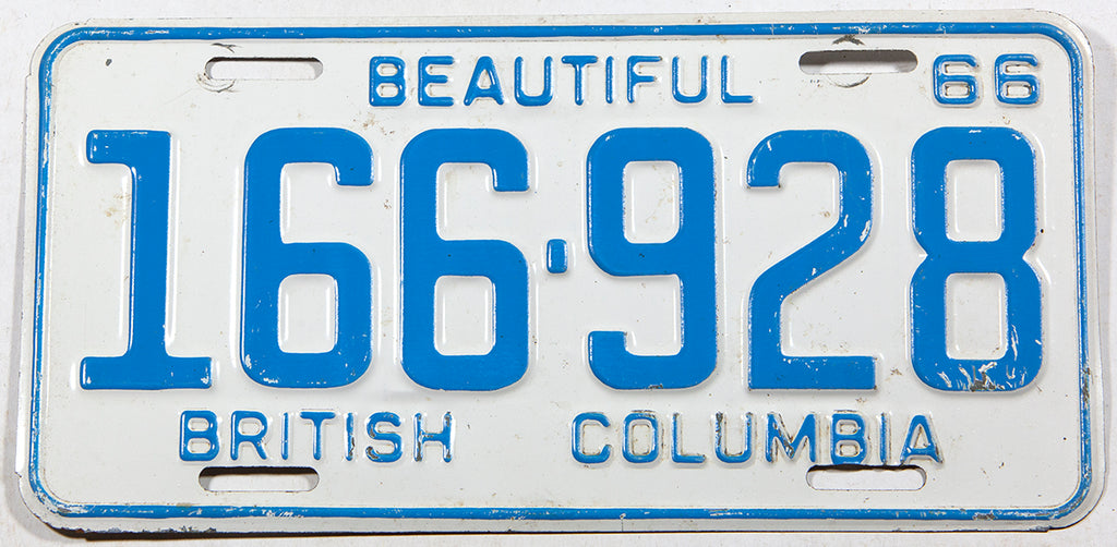 1966 British Columbia License Plate | Brandywine General Store