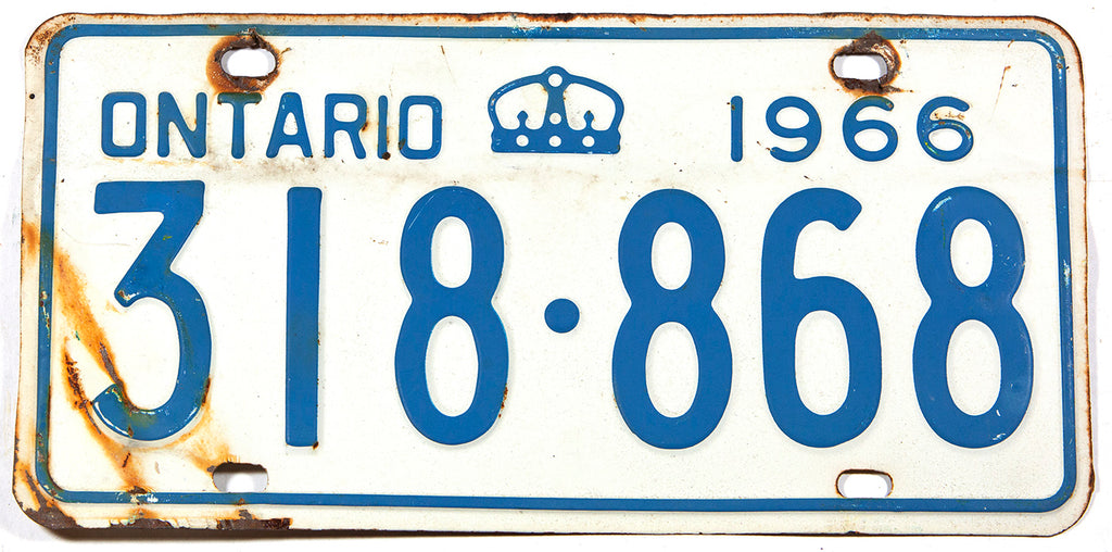 1966 Ontario License Plate | Brandywine General Store