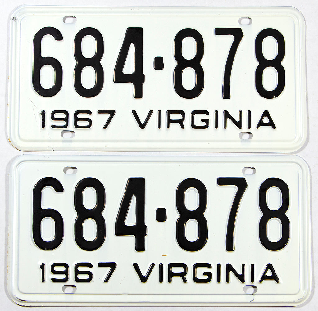 1967 Virginia License Plates | Brandywine General Store