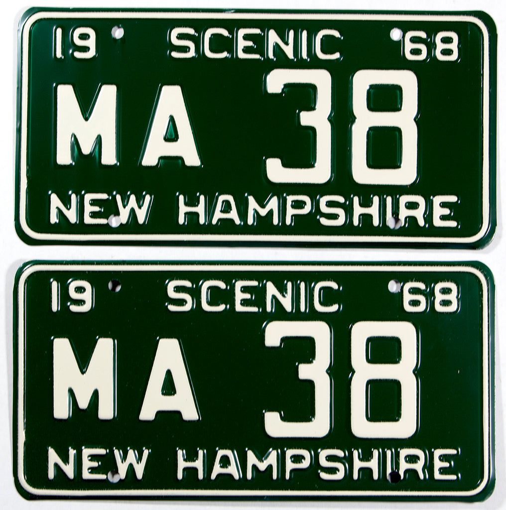 1968 New Hampshire License Plates | Brandywine General Store
