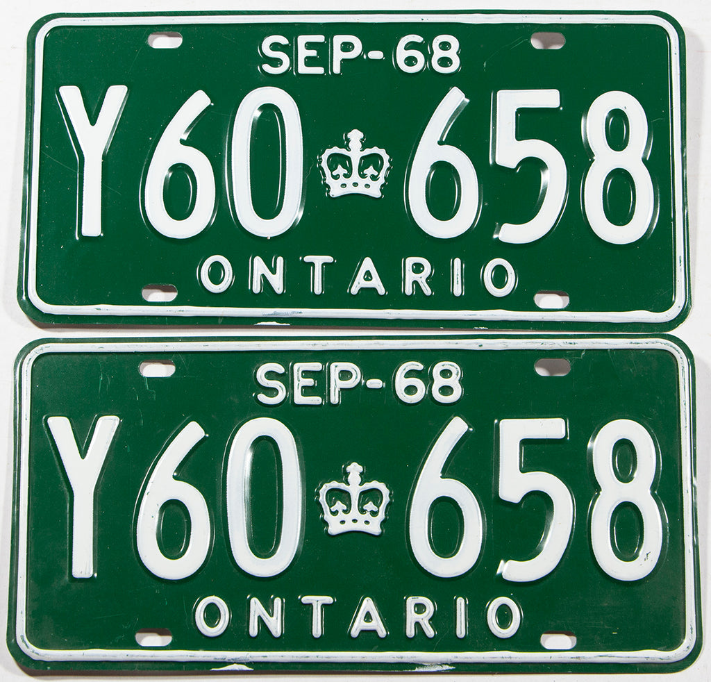1968 Ontario Commercial License Plates | Brandywine General Store