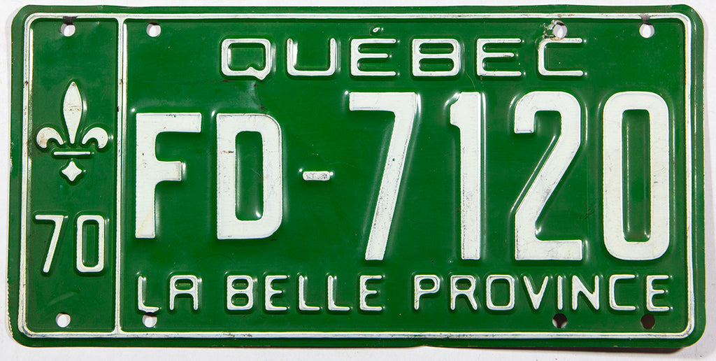1970 Quebec Truck License Plate | Brandywine General Store