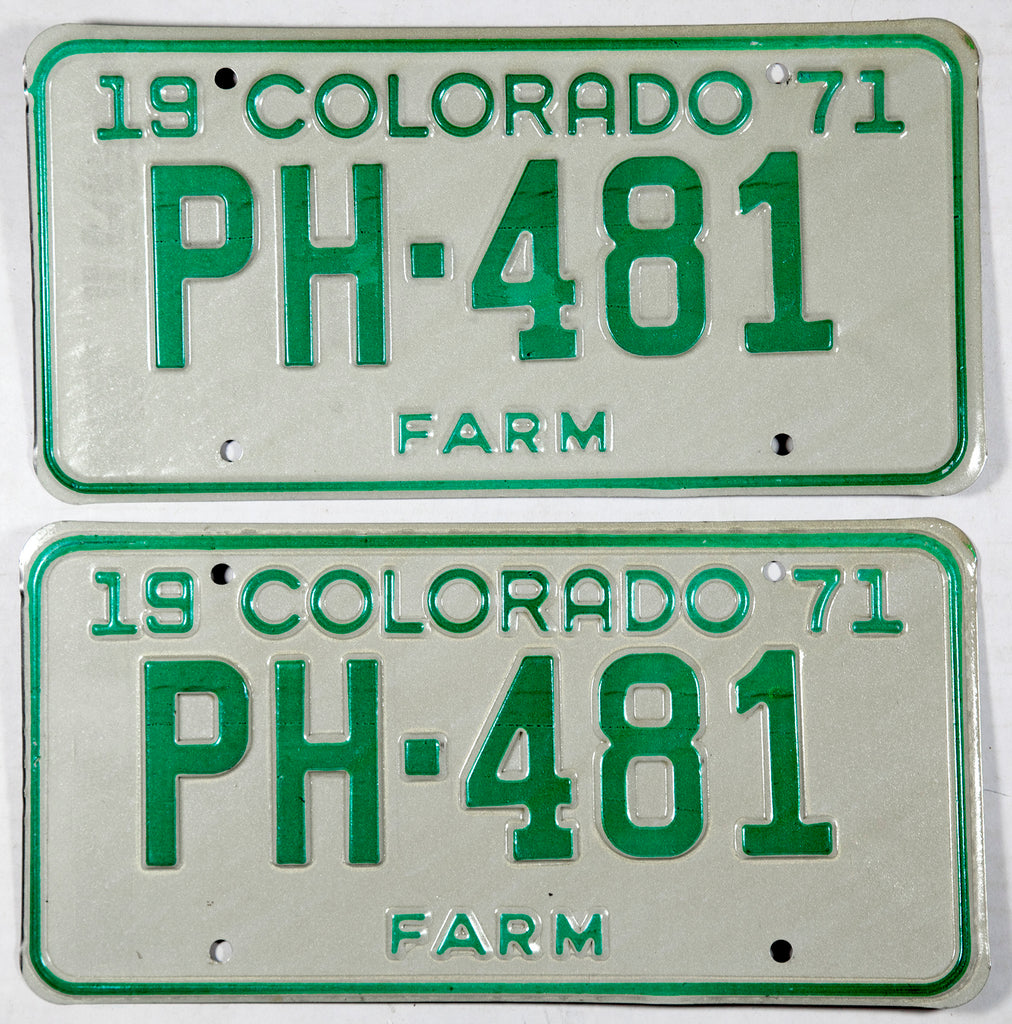 1971 Colorado Farm License Plates | Brandywine General Store