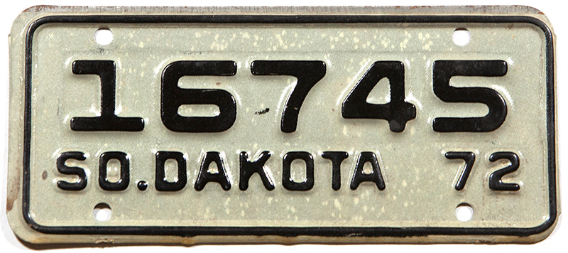 1972 South Dakota Motorcycle License Plate | Brandywine General Store