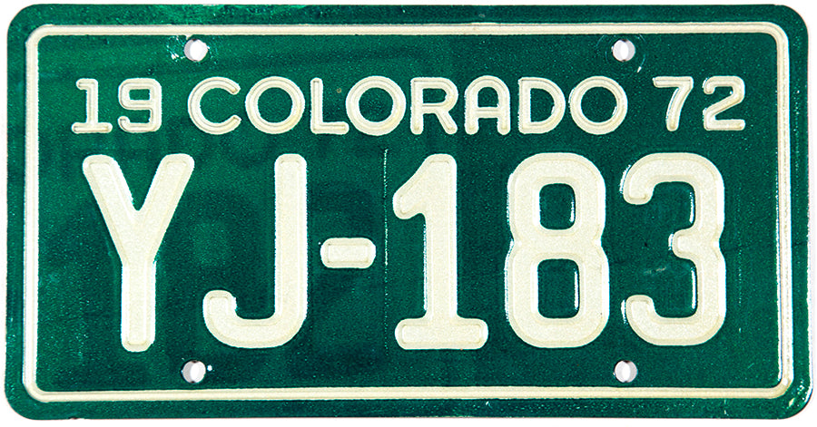 1972 Colorado Motorcycle License Plate | Brandywine General Store