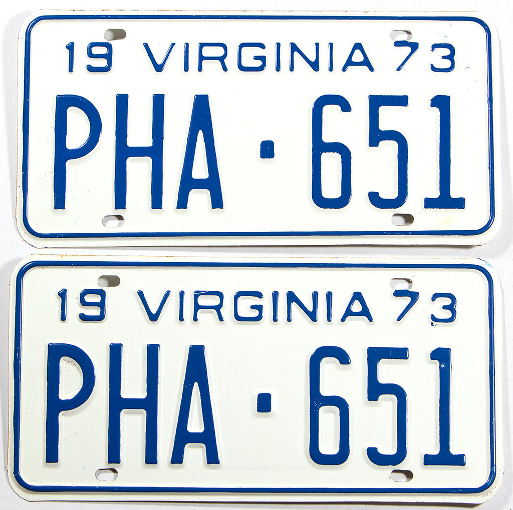 1973 Virginia Truck License Plates | Brandywine General Store