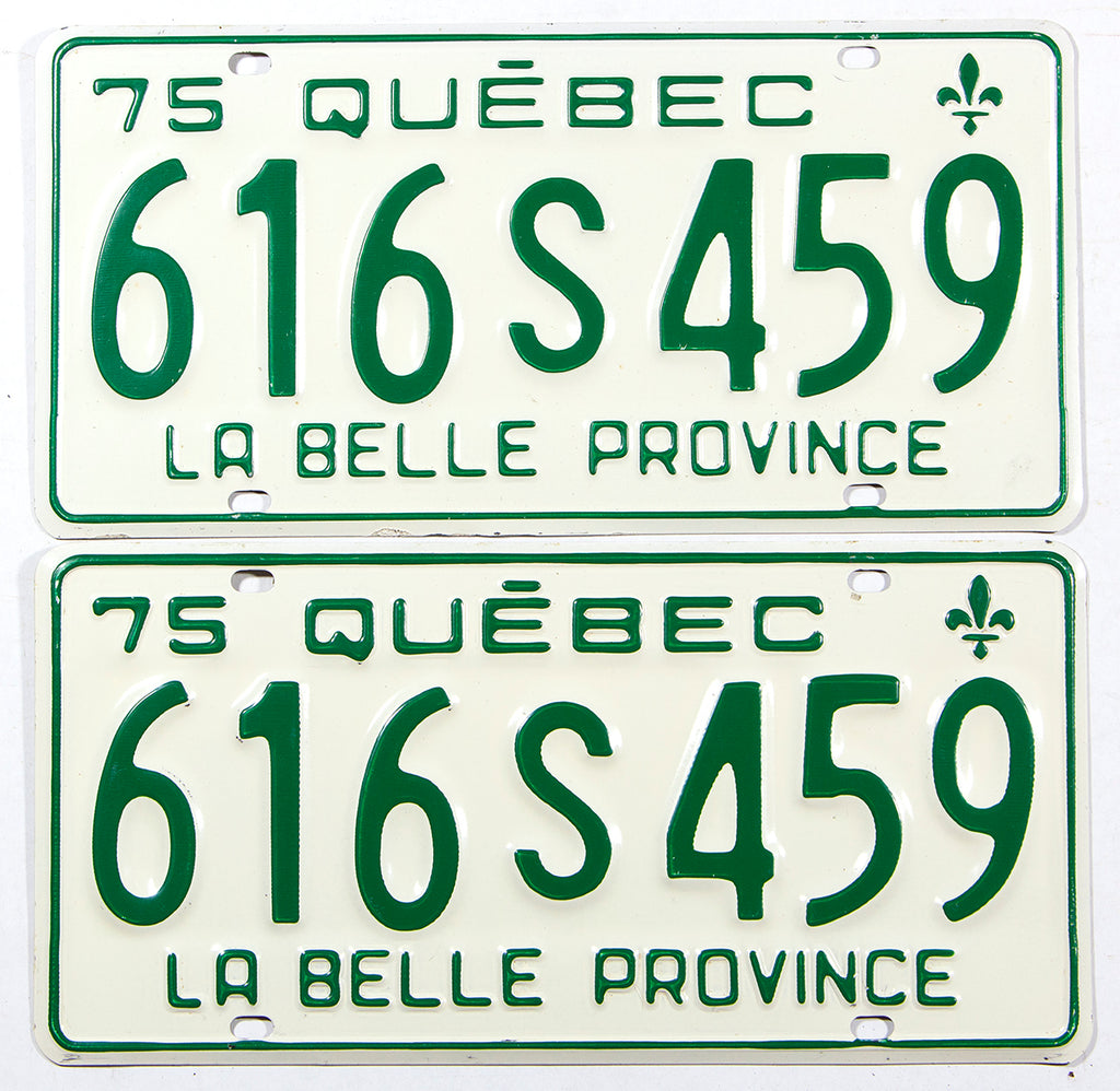 1975 Quebec License Plates | Brandywine General Store