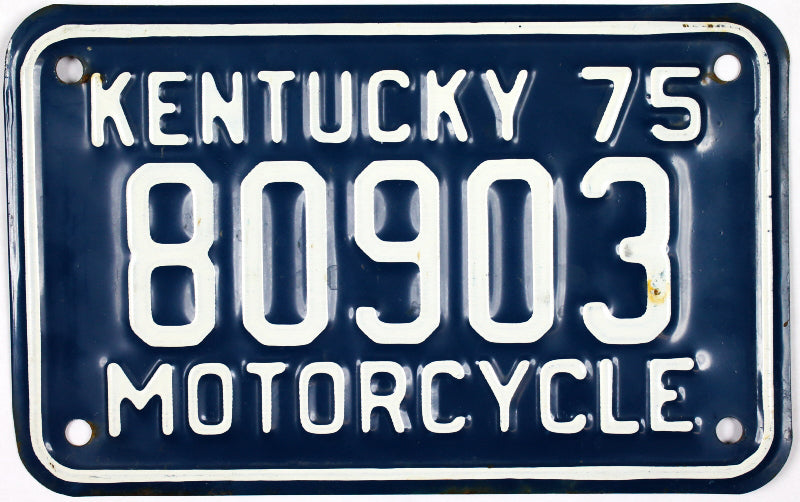 1975 Kentucky Motorcycle License Plate | Brandywine General Store