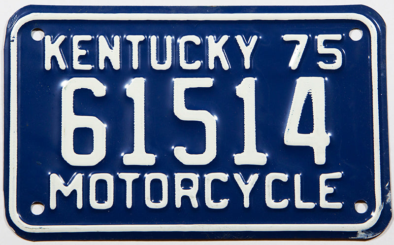 1975 Kentucky Motorcycle License Plate | Brandywine General Store