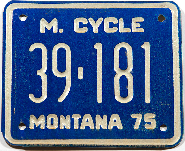 1975 Montana Motorcycle License Plate | Brandywine General Store