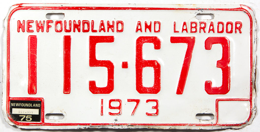 1975 Newfoundland and Labrador License Plate | Brandywine General Store