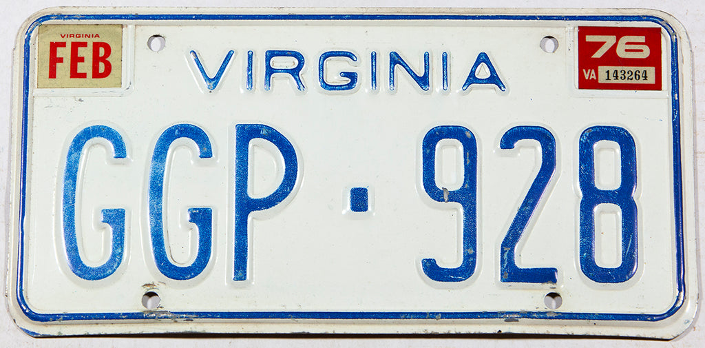 1976 Virginia License Plates | Brandywine General Store