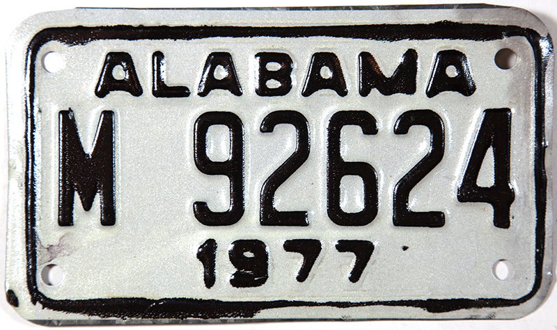 1977 Alabama Motorcycle License Plate | Brandywine General Store