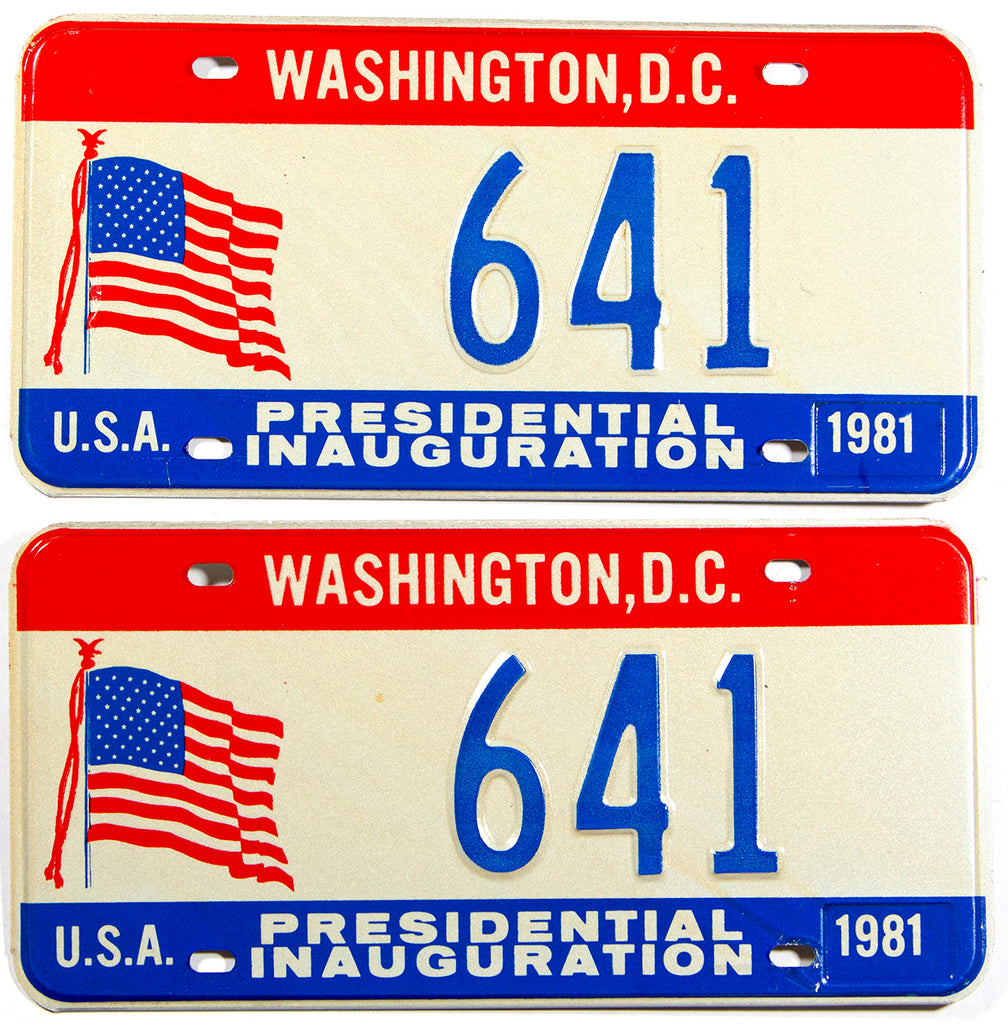 1981 District of Columbia Inaugural License Plates | Brandywine General ...