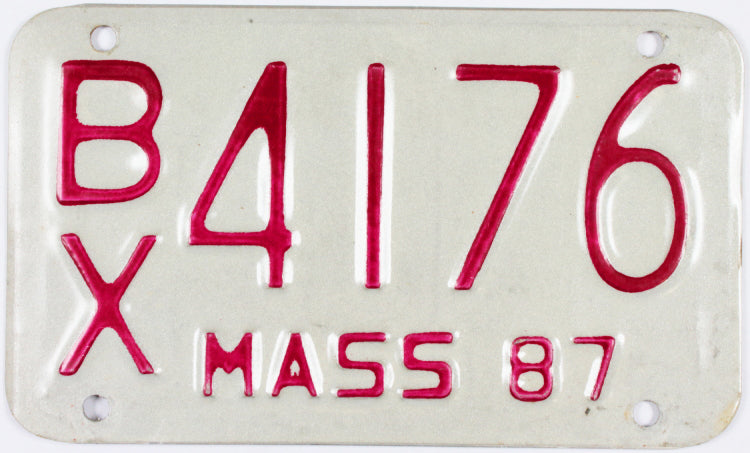 1987 Massachusetts Motorcycle License Plate | Brandywine General Store