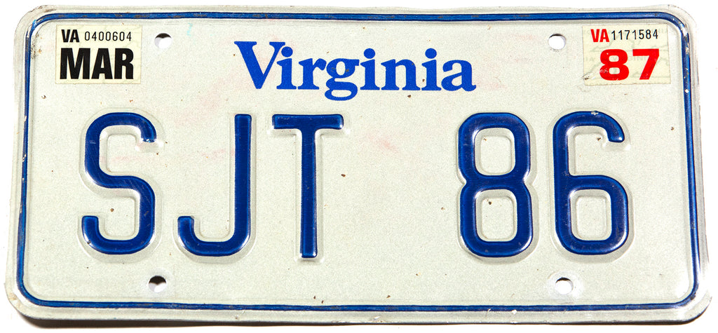 1987 Virginia License Plate | Brandywine General Store