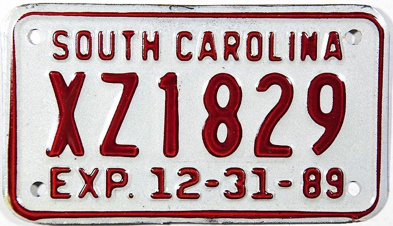 1989 South Carolina Motorcycle Dealer License Plate | Brandywine ...