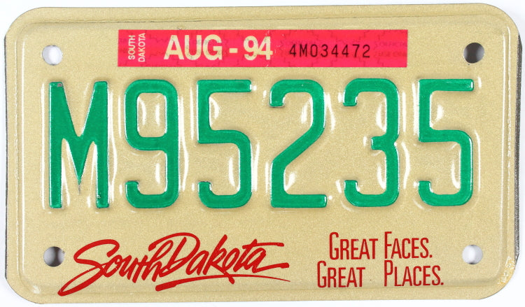 1994 South Dakota Motorcycle License Plate | Brandywine General Store