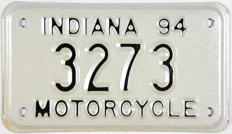 1994 Indiana Motorcycle License Plate | Brandywine General Store