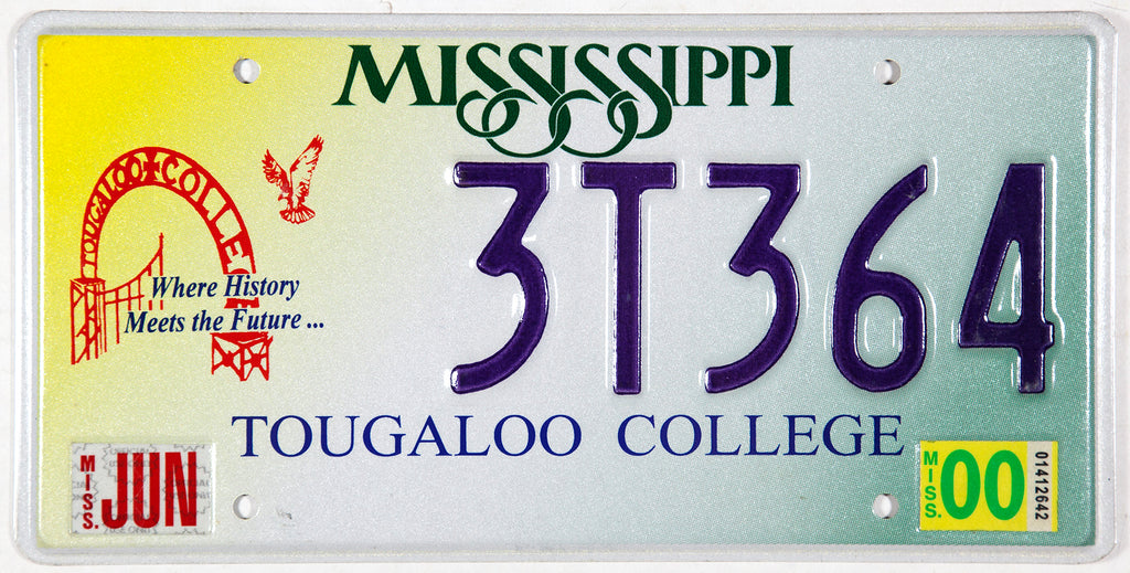 2000 Tougaloo College License Plate | Brandywine General Store