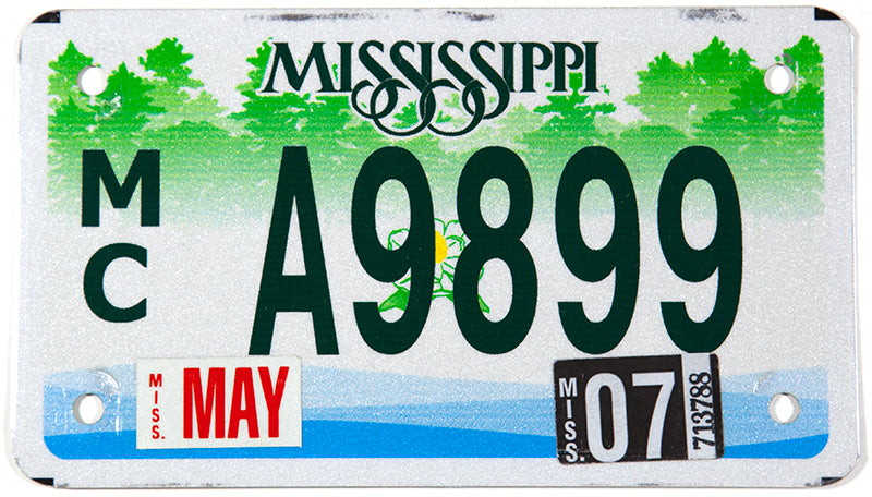 2007 Mississippi Motorcycle License Plate | Brandywine General Store